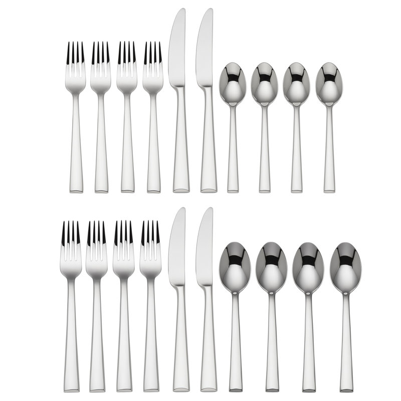 Lenox Continental Dining 20 Piece 18/10 Stainless Steel Flatware Set, Service for 4 & Reviews ...